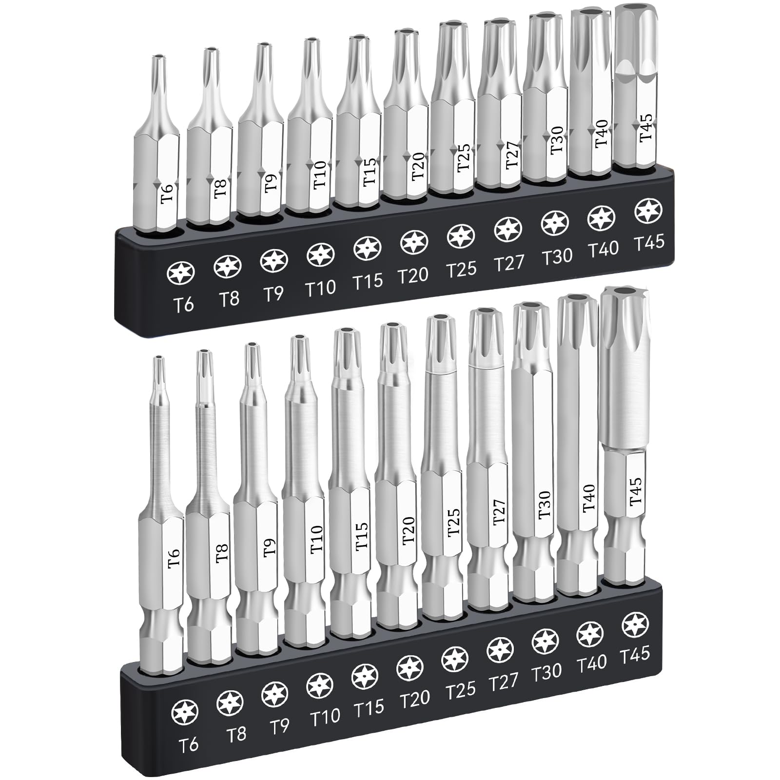 NAUIX 22 Piece Security Torx Bit Set (T6-T45), 1/4 Inch Hex Shank S2 ...
