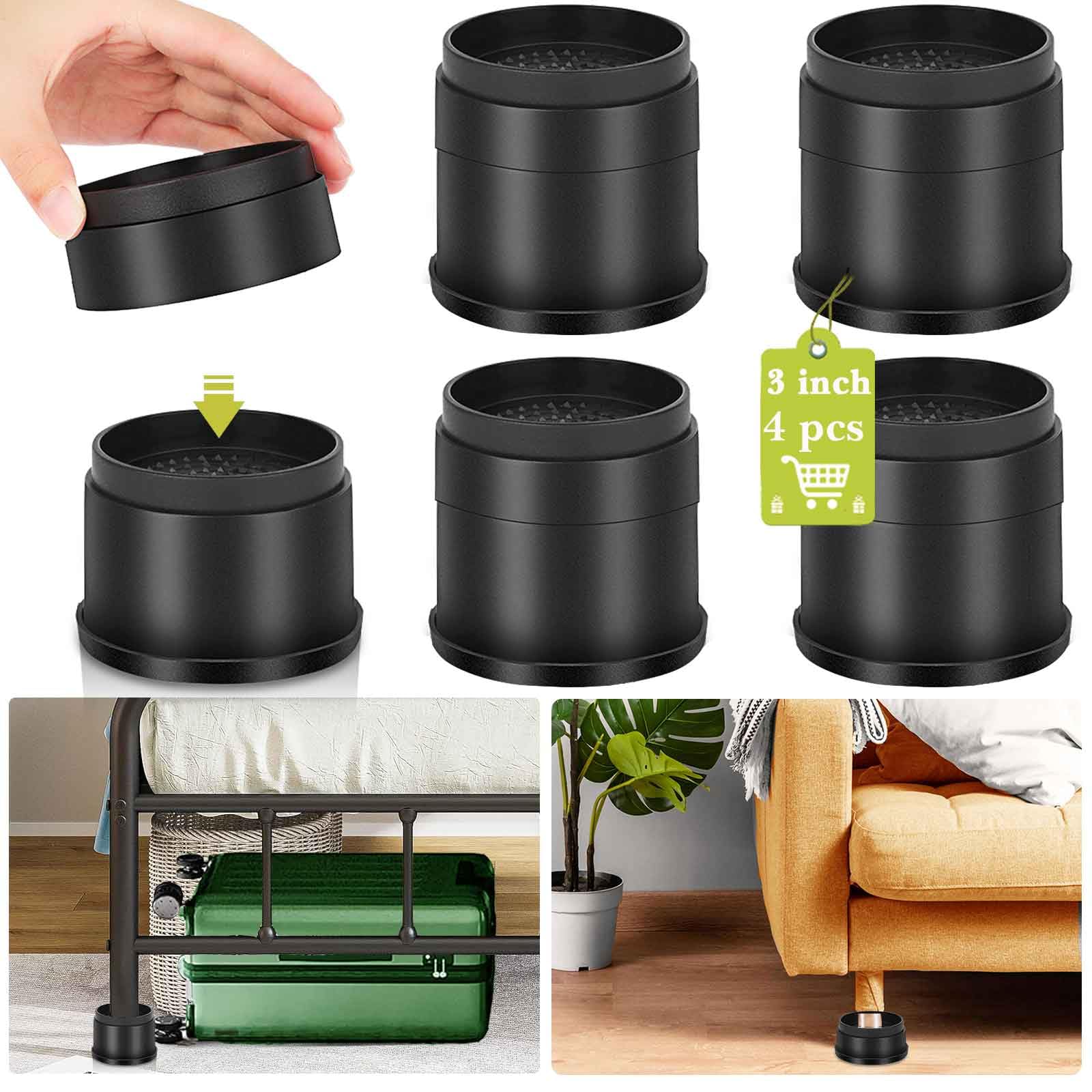 Amazon.com: Yookwutar 4 Pack Furniture Risers 3 Inch, Adjustable Bed ...