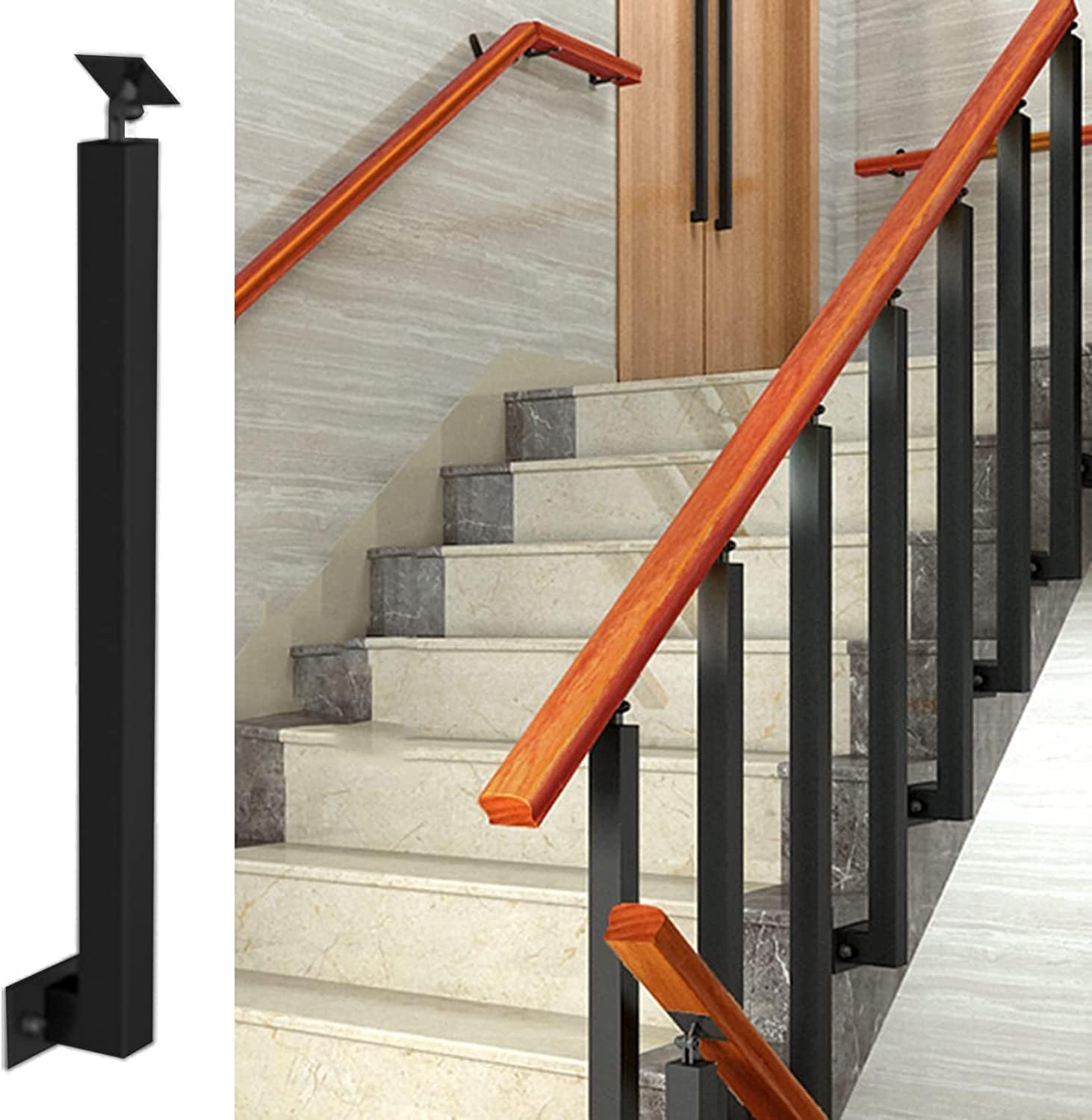 Amazon.com: Deck Post Bracket Clamp Balcony Stair Railing Side Mounted ...