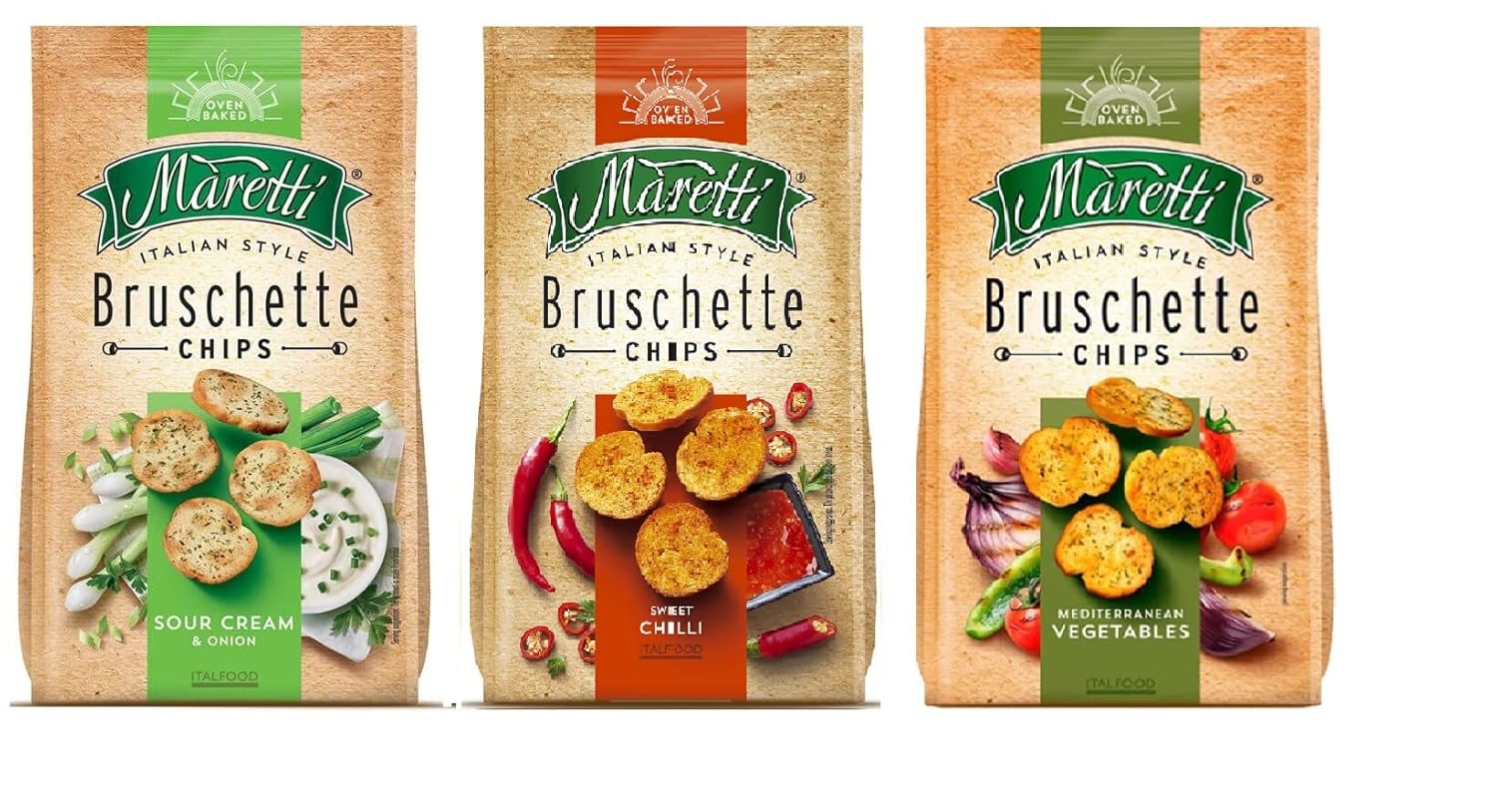 Maretti Oven Baked Bruschette Chips Variety Pack Sweet Chilli ...