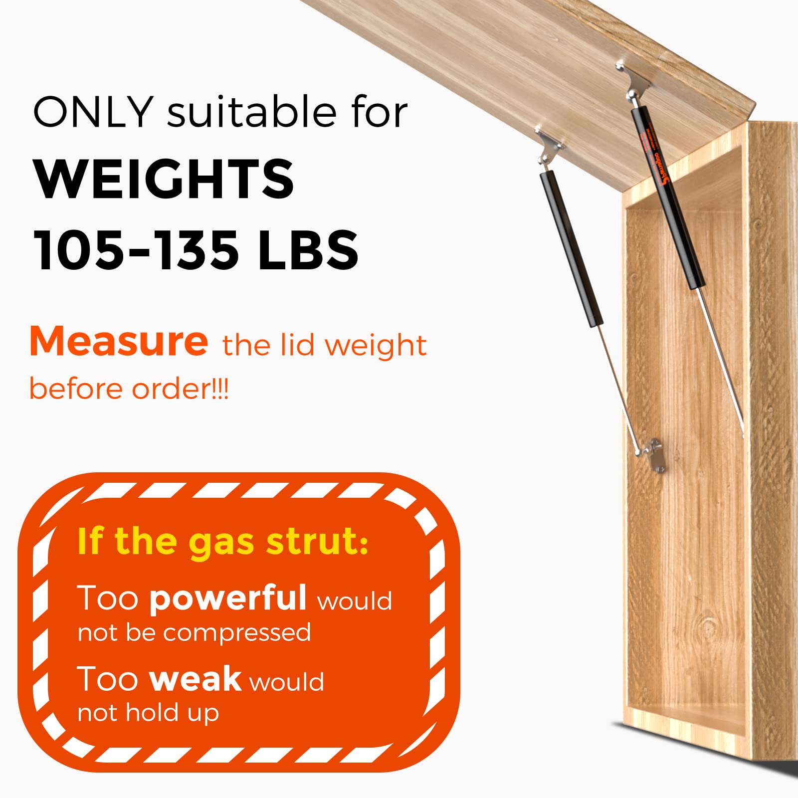 PAMAGOO 20 inch Gas Shock 150 lbs Per Prop, ?????? ?? Gas Spring Strut ...