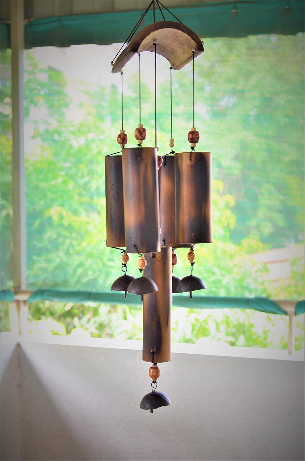 Nyom 5 Bell Black Bamboo WindBell/Windchime Hand Made Design ...