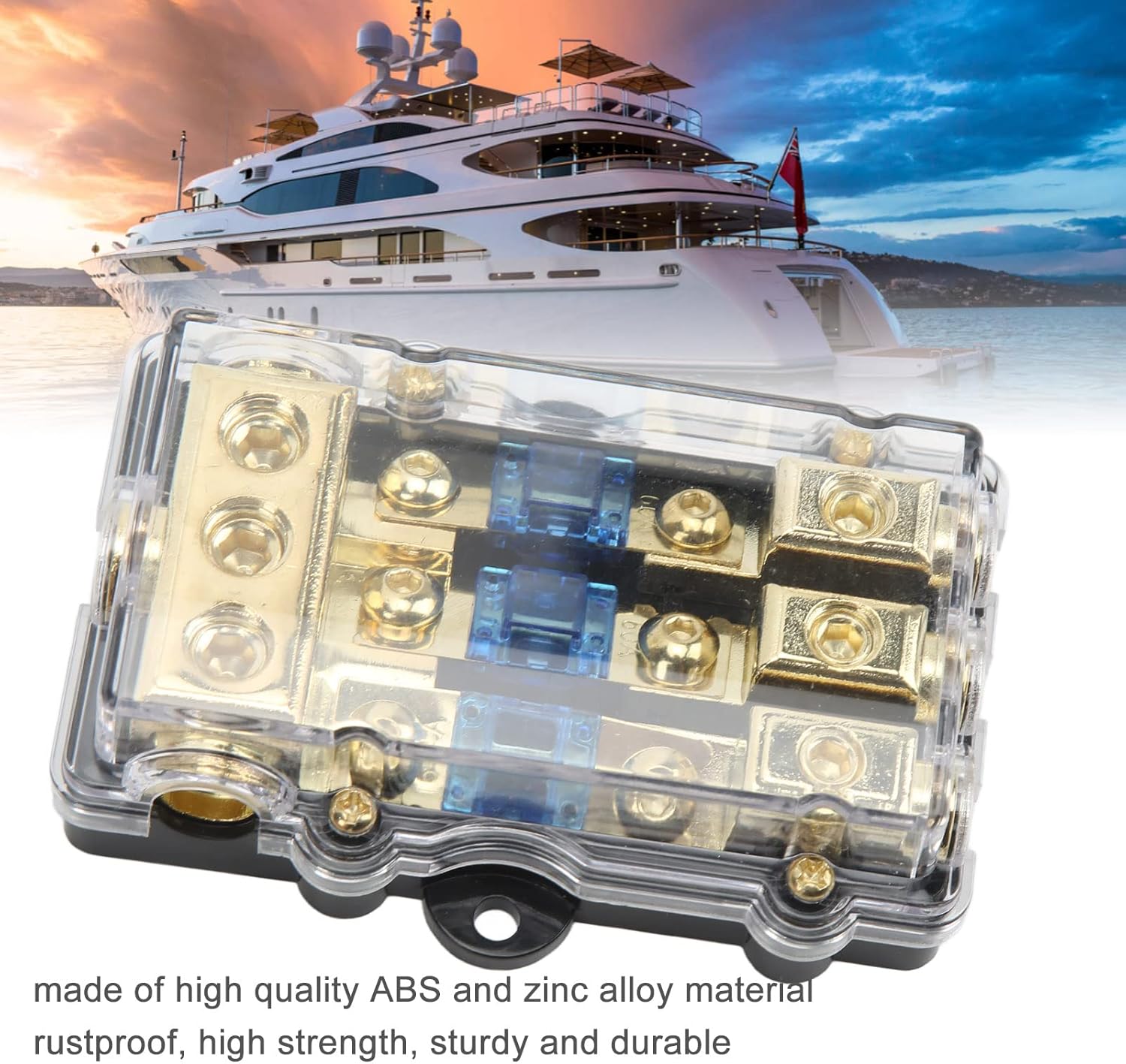 3 Way Power Distribution Block Car Audio Fuse Block Safe 60A Stereo ...