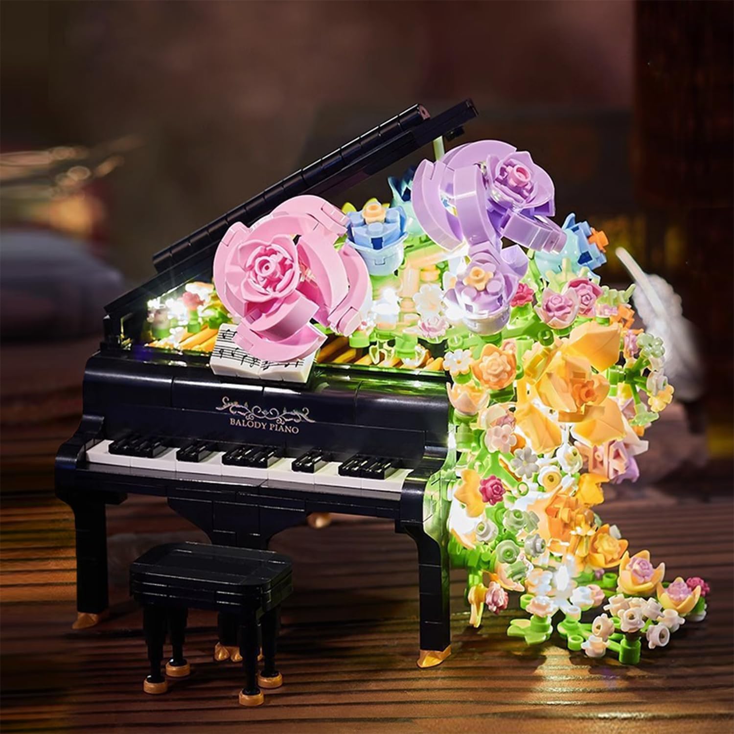 Amazon.com: Mini Building Blocks Piano Flowers Set for Adults,Flower ...