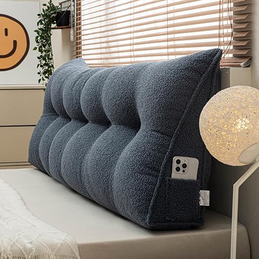 Amazon.com: Gujuja Triangular Headboard Wedge Pillow Back Support ...