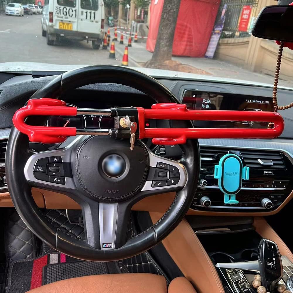 Amazon.com: Twin Hooks Steering Wheel Lock,Vehicle Anti-Theft Lock ...