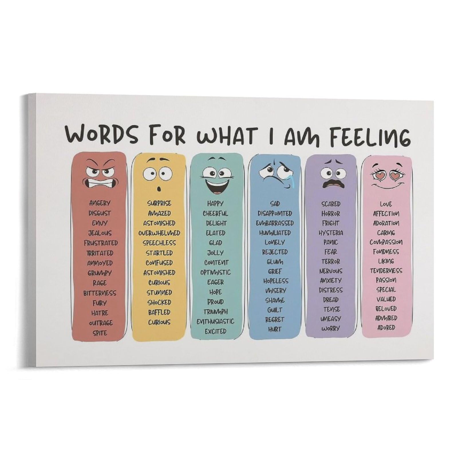 Feelings Vocabulary Chart List Of Emotions And Feelings | Feeling