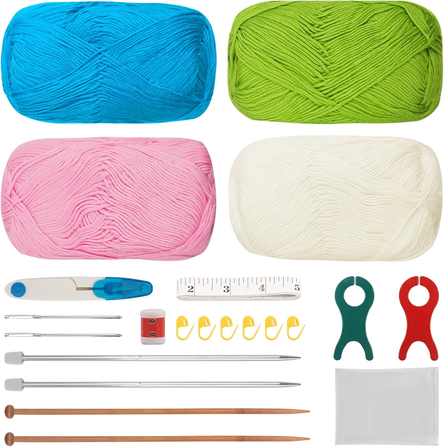 FALSKT Knitting Kit for Beginners Adults Kids Knitting Starter Kit 4 ...