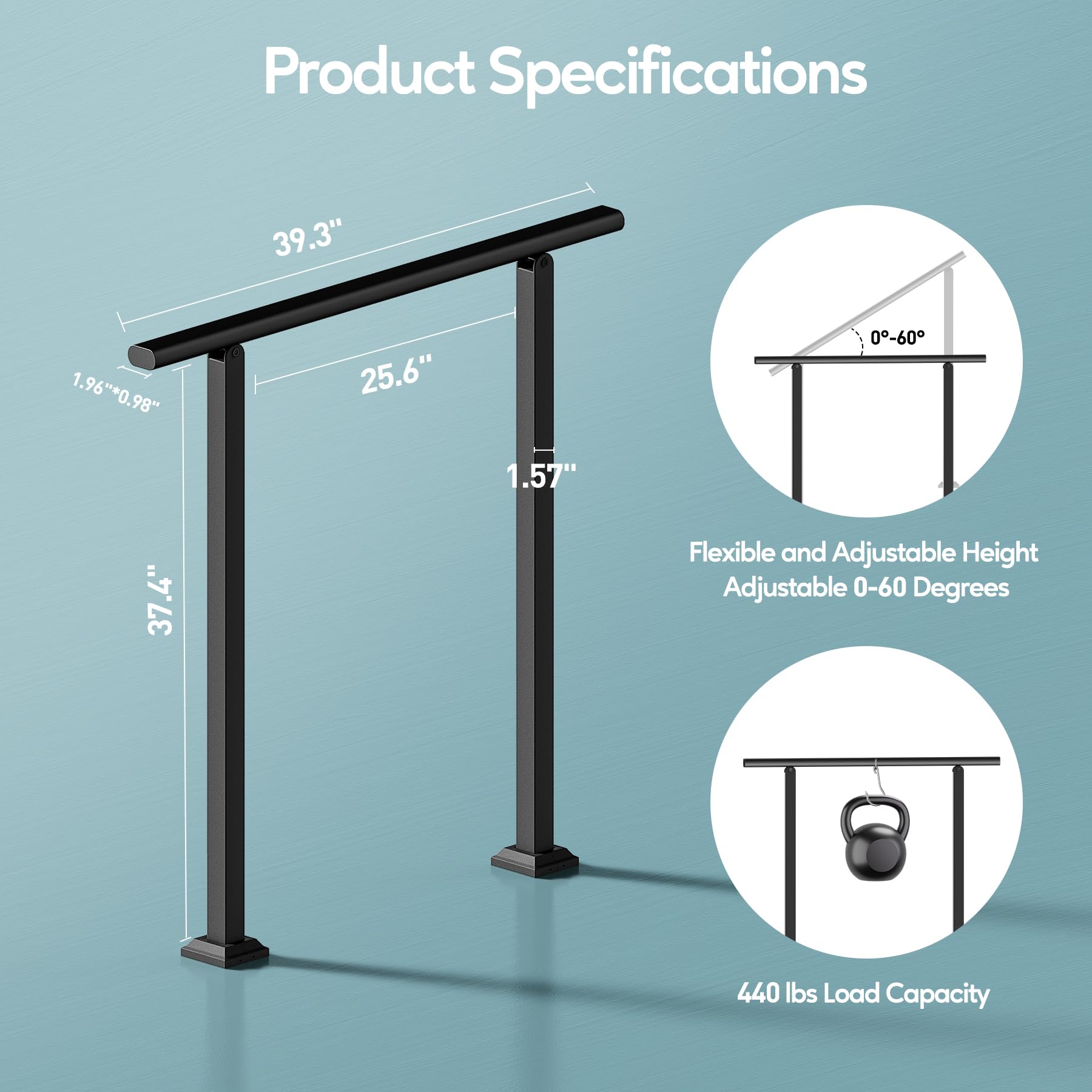 Snapklik.com : SDNBHT Hand Rails For Outdoor Steps Outdoor/Indoor Stair ...