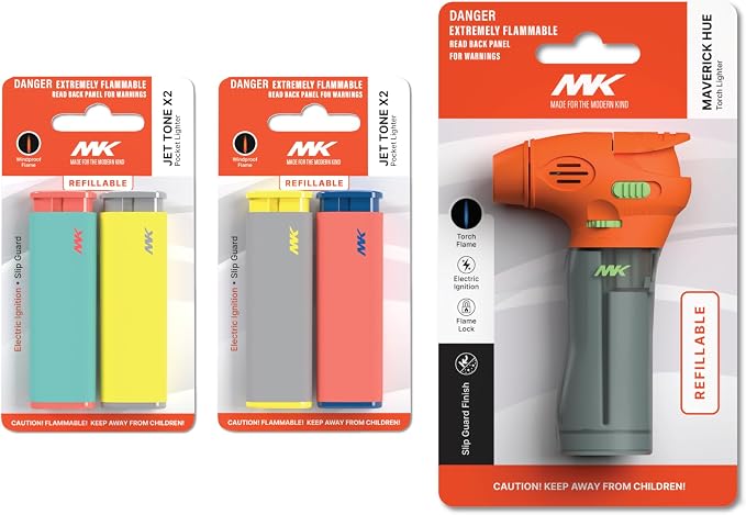 Amazon.com: MK Wind Proof Jet Flame Lighters, 5PCS Striking Design ...