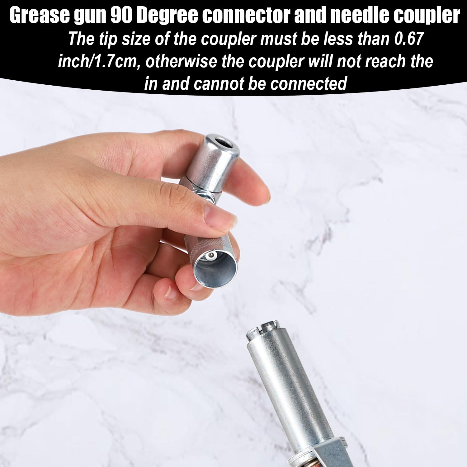 90 Degree Grease Gun Coupler 3-Piece Grease Needle Adapter Kit - 90 ...