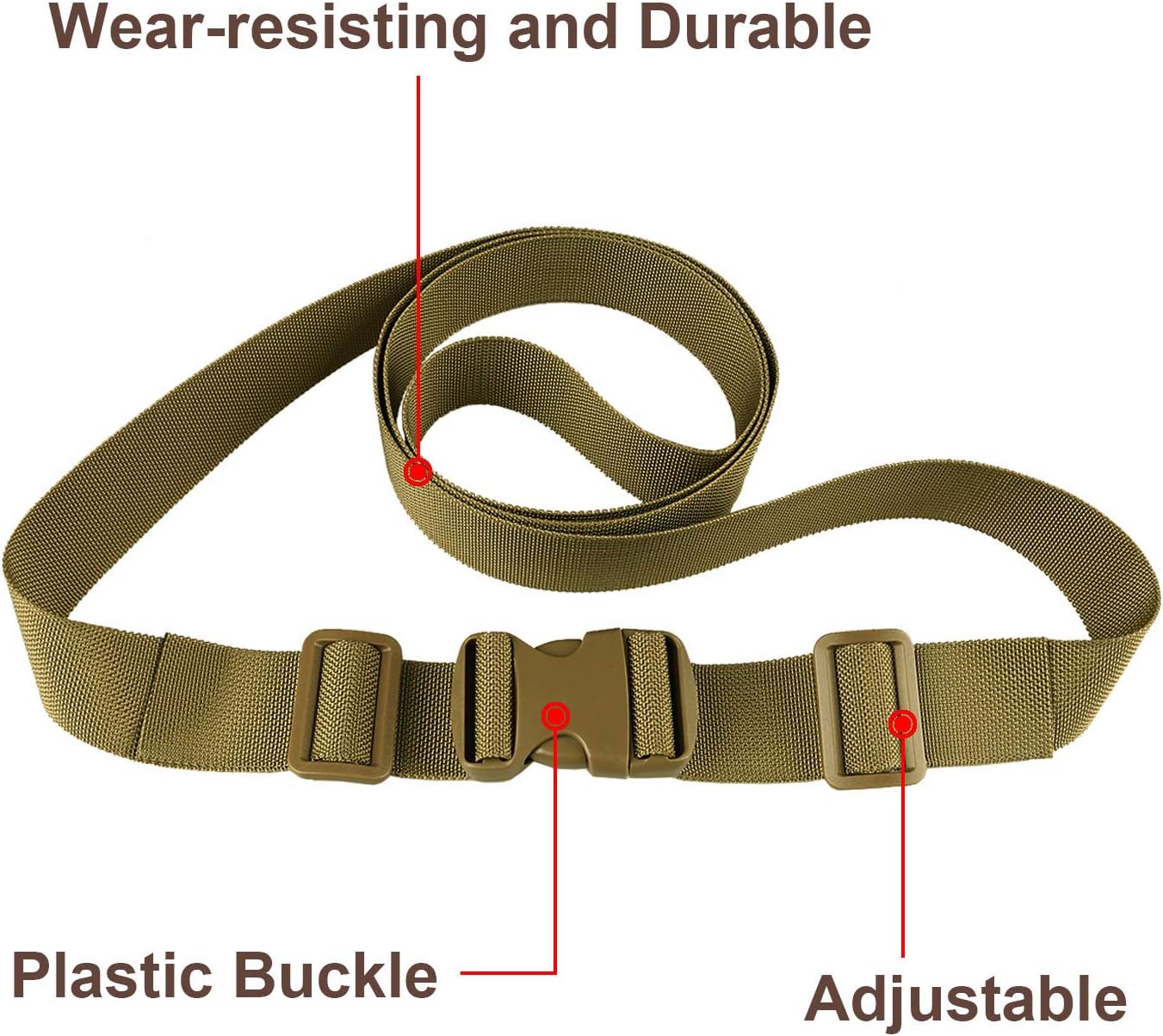 MAGARROW 1.5″ Utility Straps with Buckle Adjustable, 4-Pack (Tan, 9.5 ...