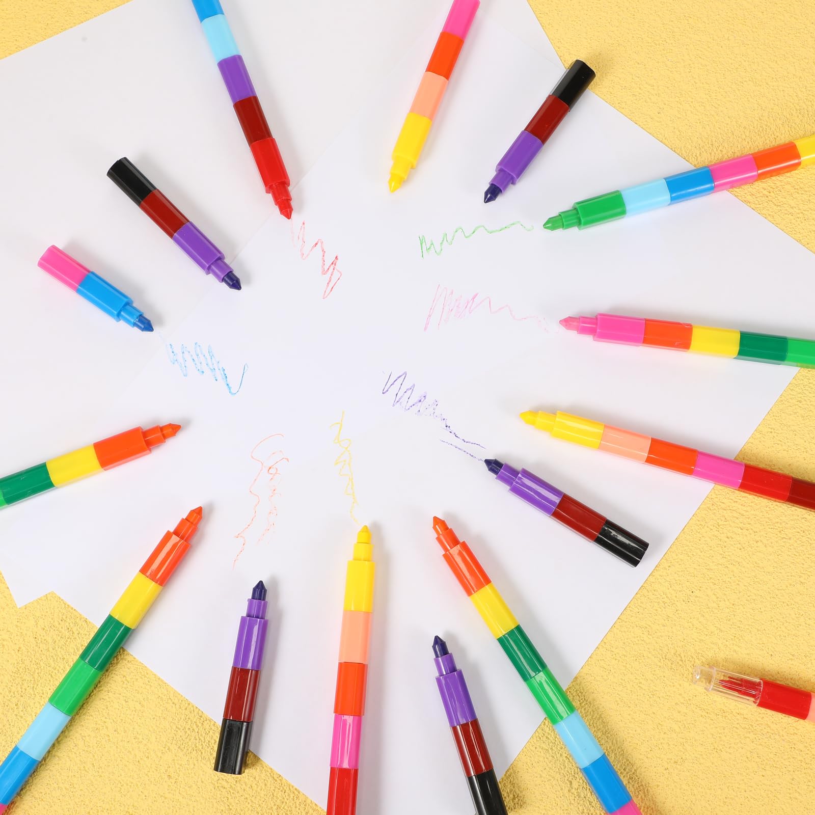 Snapklik.com : Marspark 20 Pcs Stackable Crayons Stacking Buildable ...