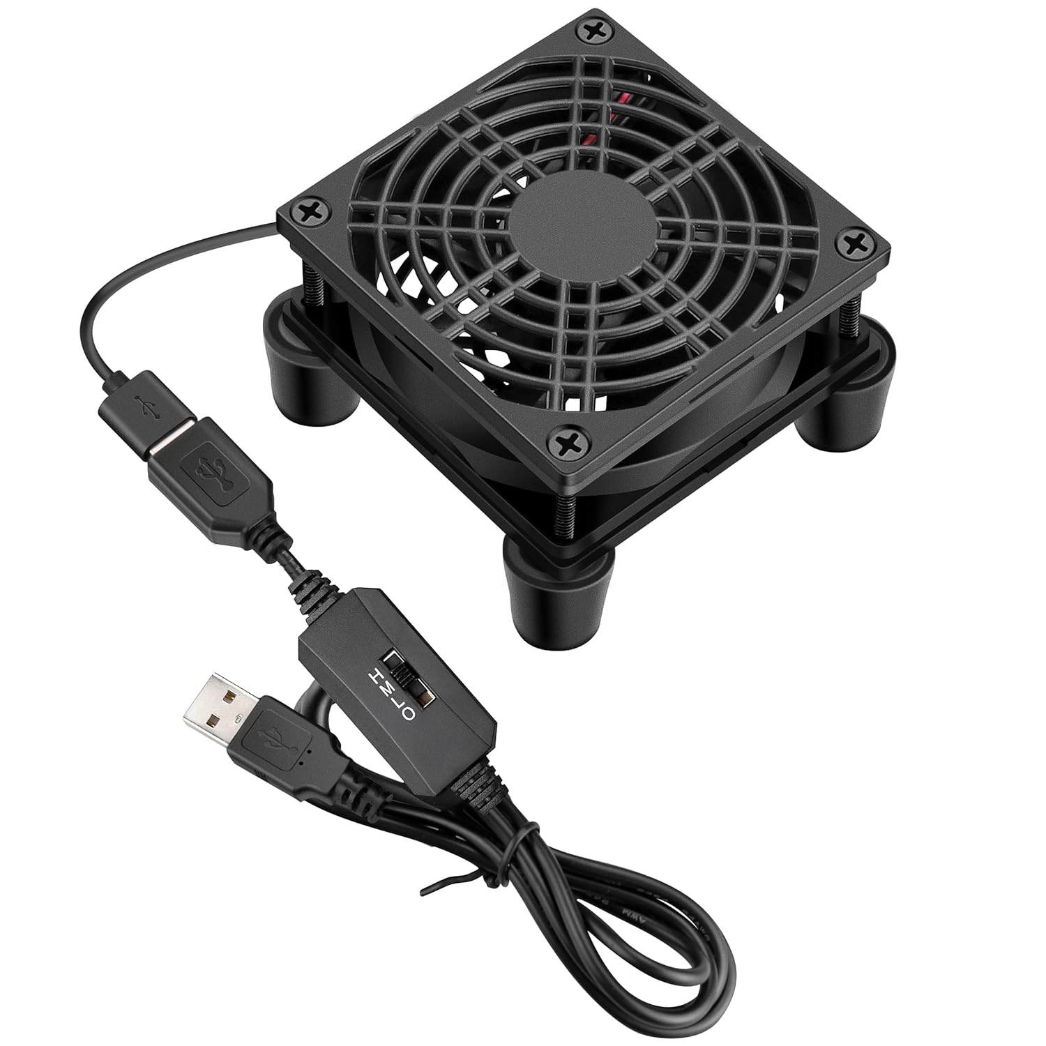 GDSTIME DC 5V USB Fan with 3-Step Speed Control, 80mm x 25mm 8cm Small ...