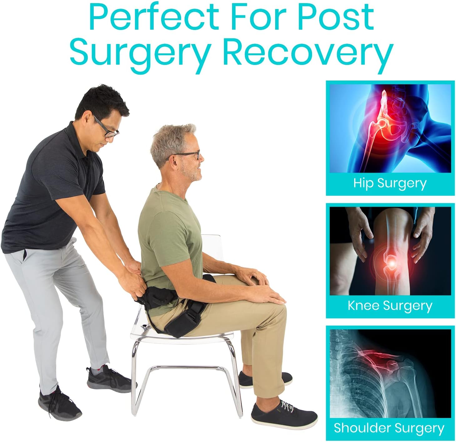 Buy Vive Gait Belt with Leg Straps - Heavy Duty Transfer Belt with ...