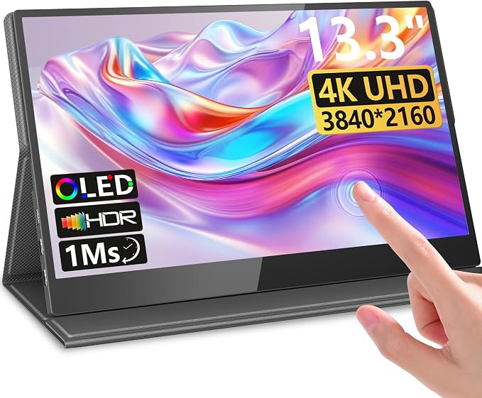 Amazon.com: MAGICRAVEN 4K OLED Portable Touchscreen, 13.3" UHD USB C ...