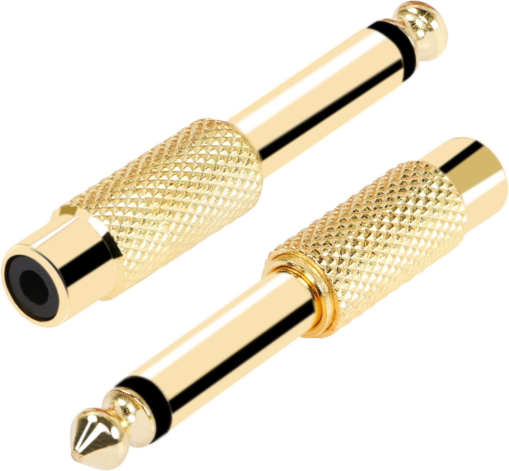 VCE 6 Stück Audio Adapter 6,35mm Klinke Stecker auf Cinch Buchse ...