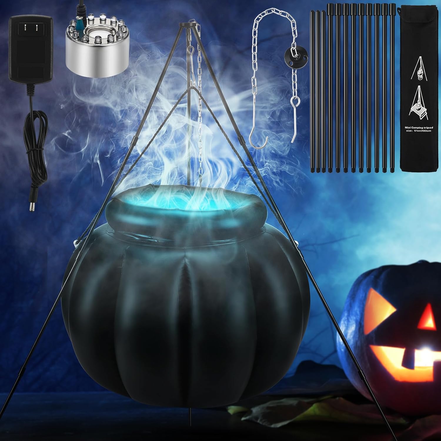 Amazon.com: Jenaai 3 pcs Halloween Decor Witches Inflatable Cauldron on ...
