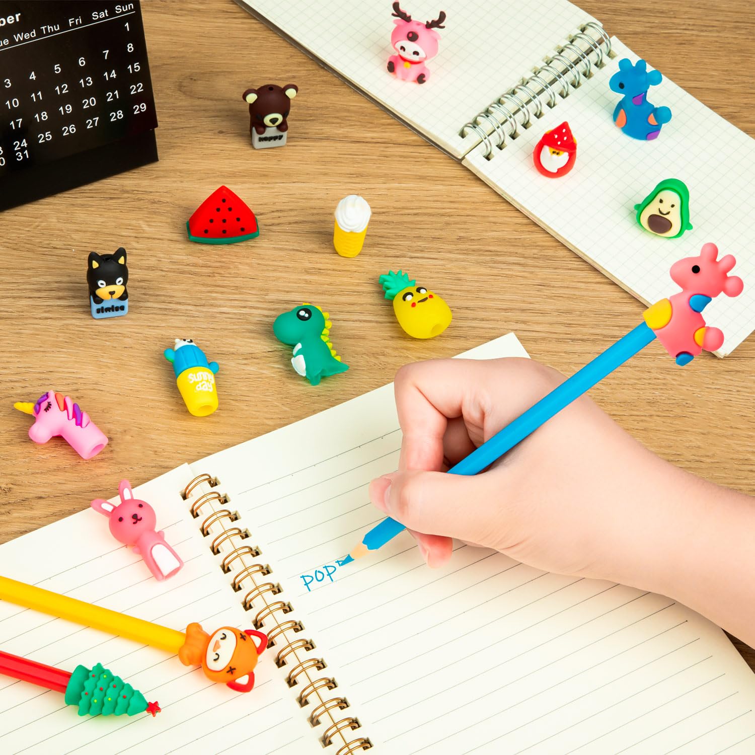 Snapklik.com : 70 Pcs Cartoon Pencil Toppers For Kids, Animal Pen ...