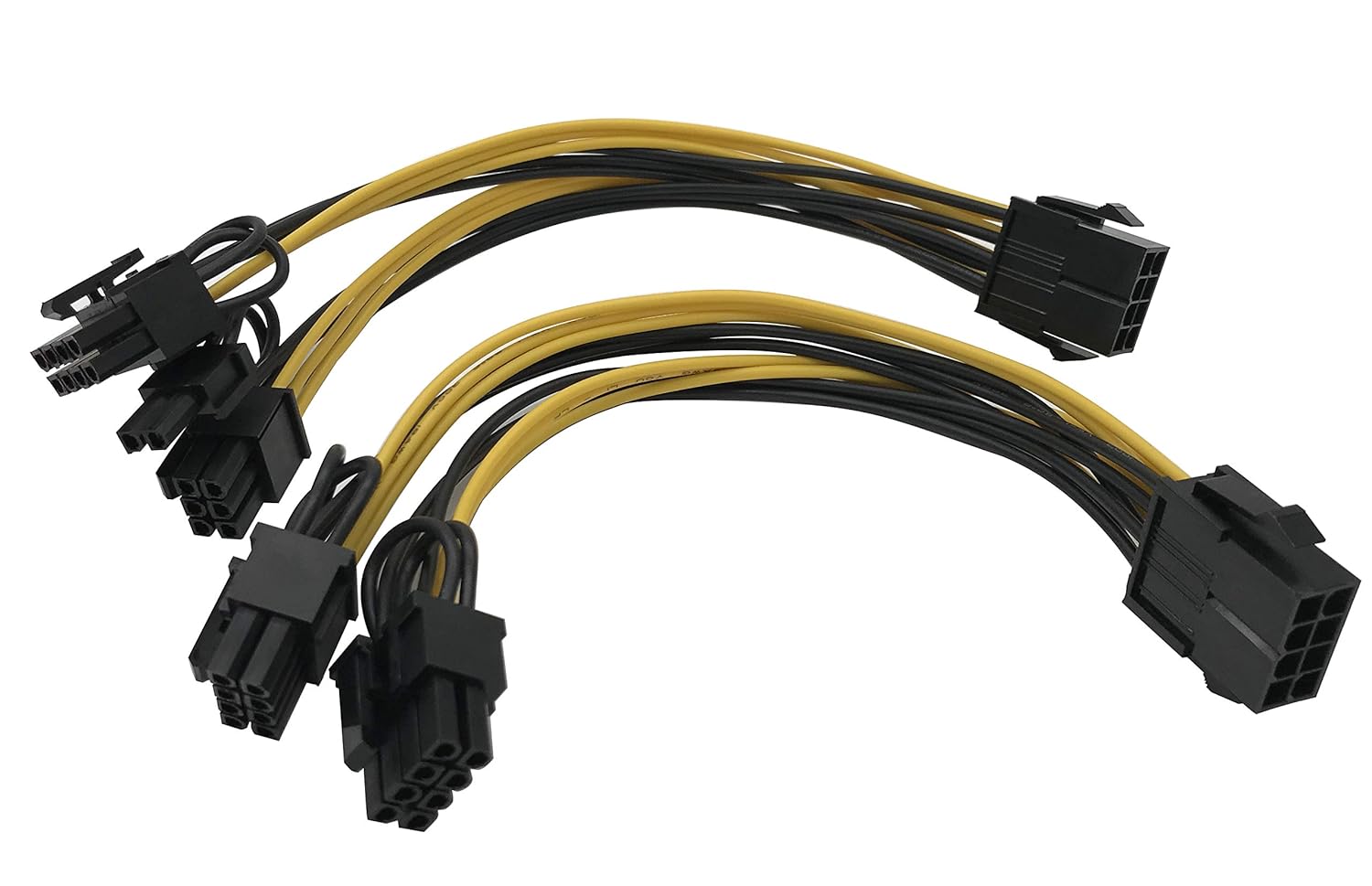 (CPU to GPU) CPU 8 Pin Female to Dual PCIe 2 x 8 Pin (6+2) Male Power ...