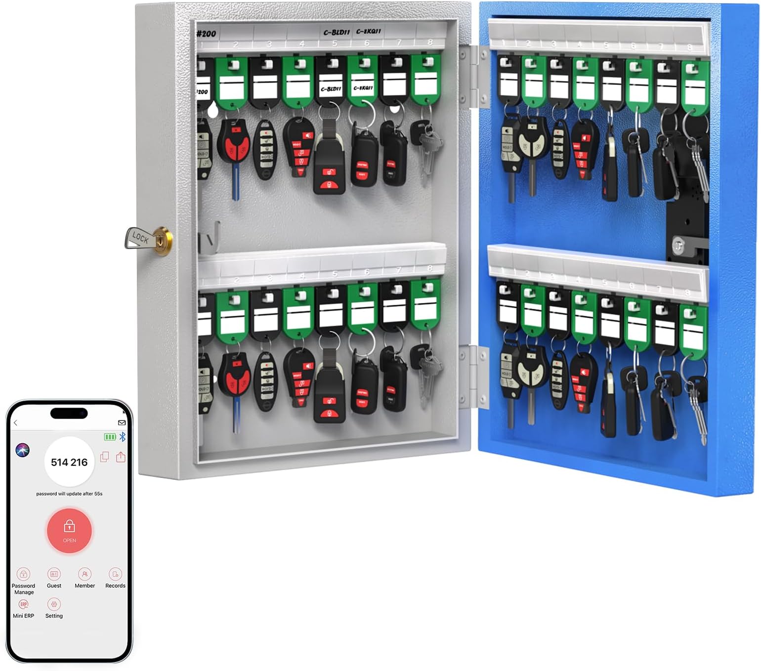 Amazon.com : WeHere 32 Key Lock Box(Plus) Wall Mount, APP Bluetooth/One ...