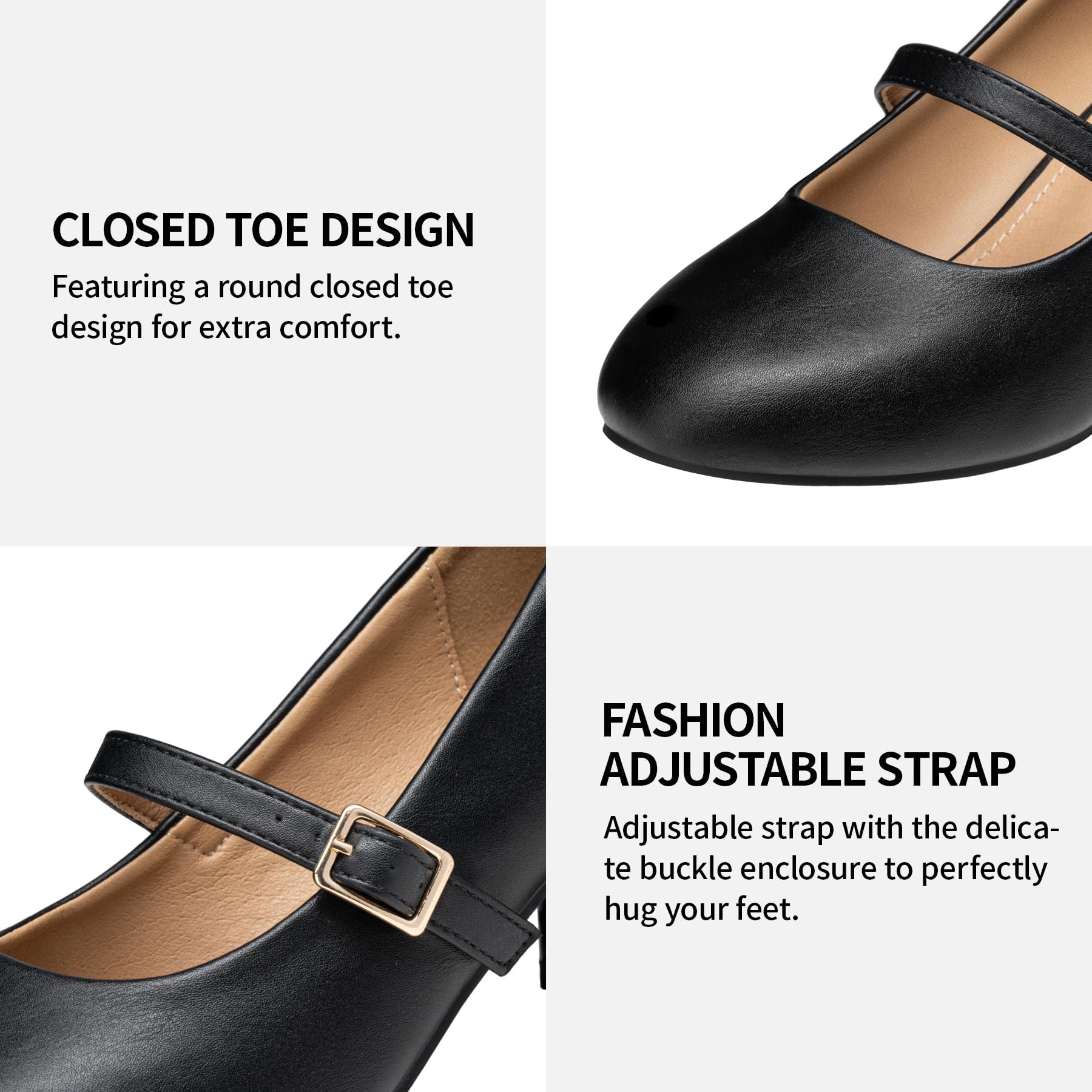 Snapklik.com : Mary Jane Shoes Women Chunky Heels For Women Round Toe ...