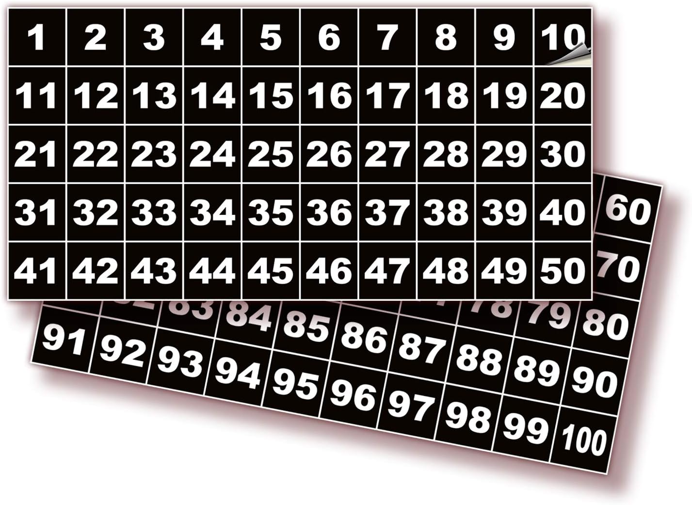 Amazon.com : 10 Sheets 1 to 50 Number Stickers 1 Inch Round Black Vinyl ...