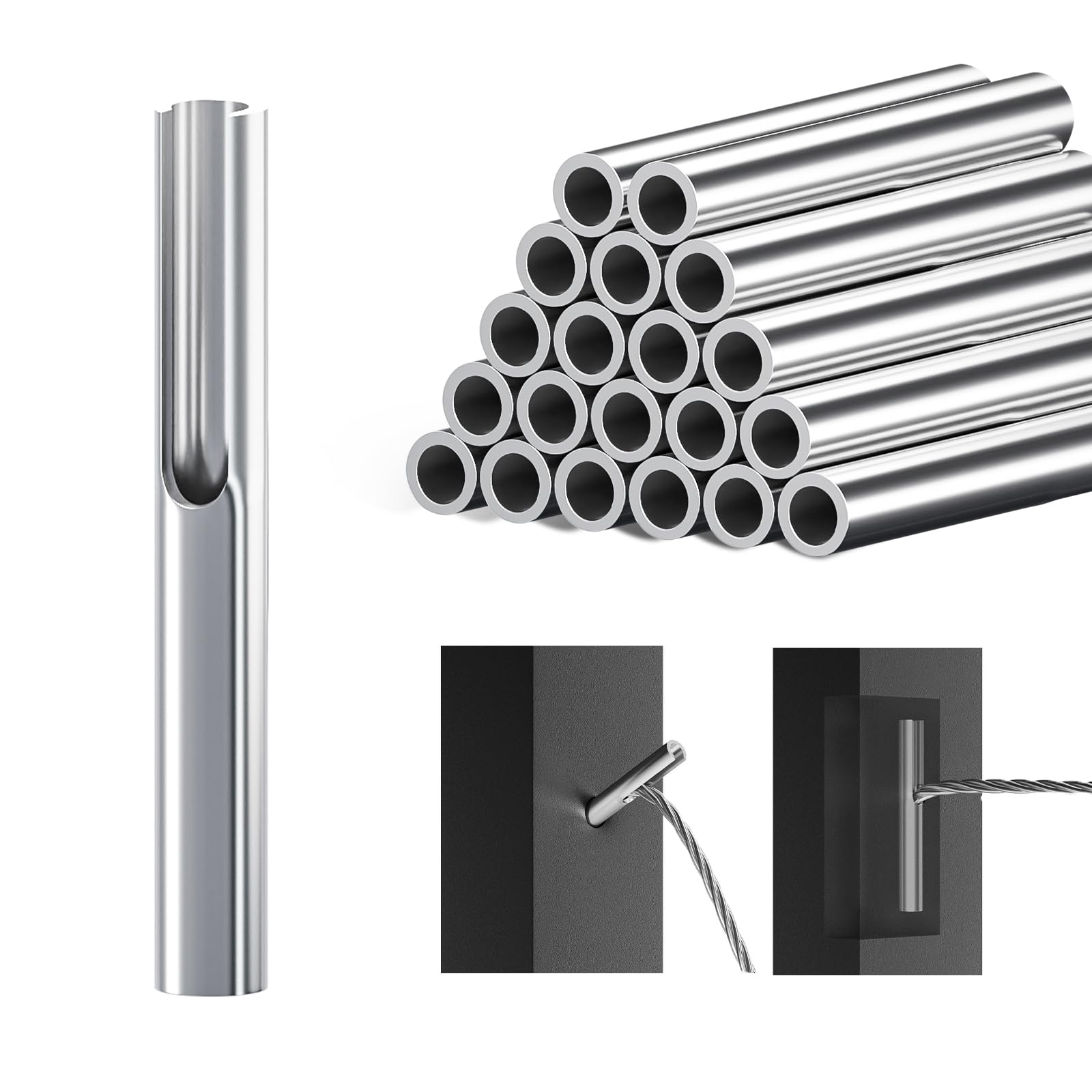 Snapklik.com : 20 Pack Invisible Cable Railing Kit 1/8" 316 Stainless ...