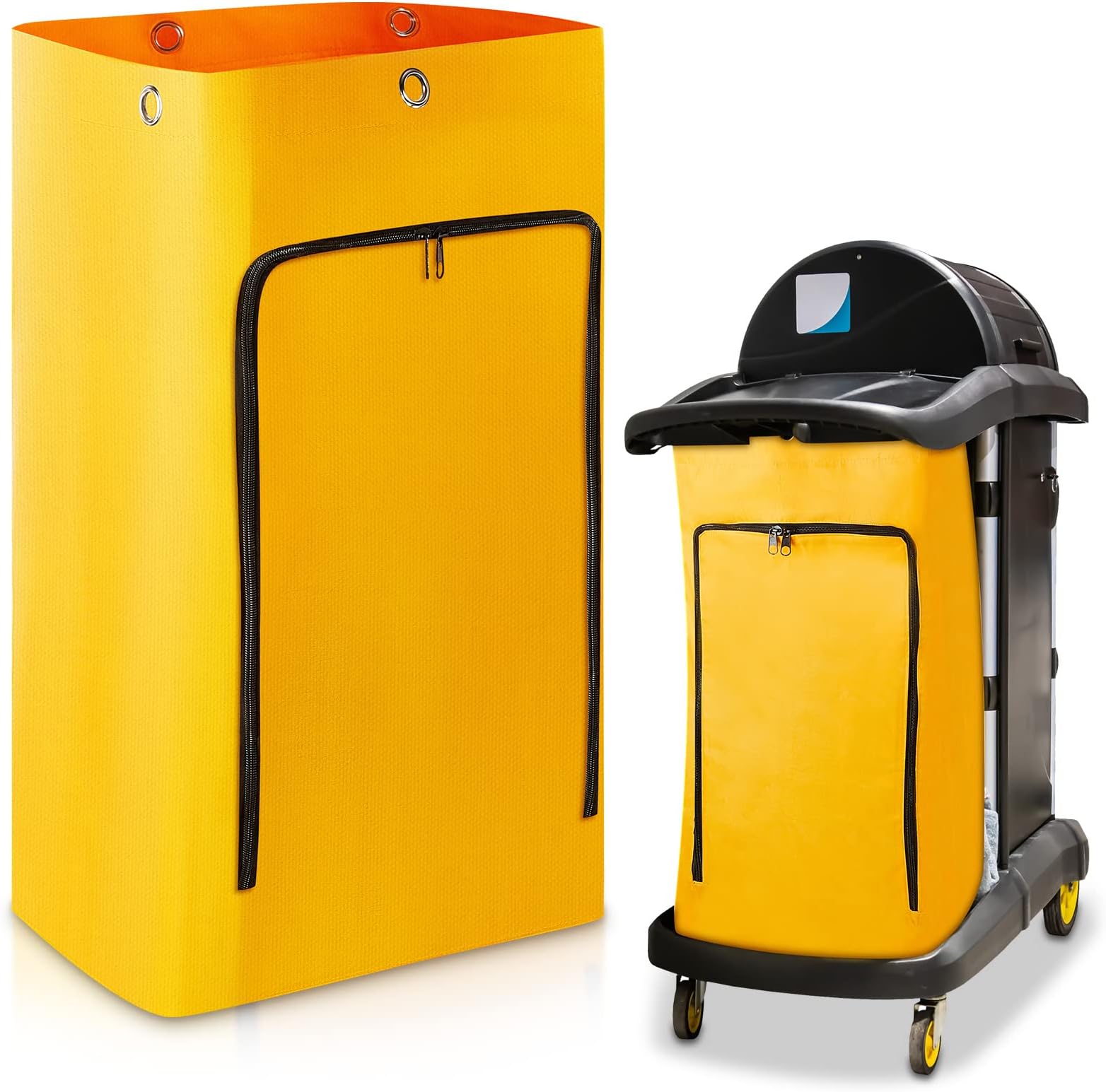 Amazon.com: Cleaning Cart Bag Zippered Front Replacement Janitorial ...