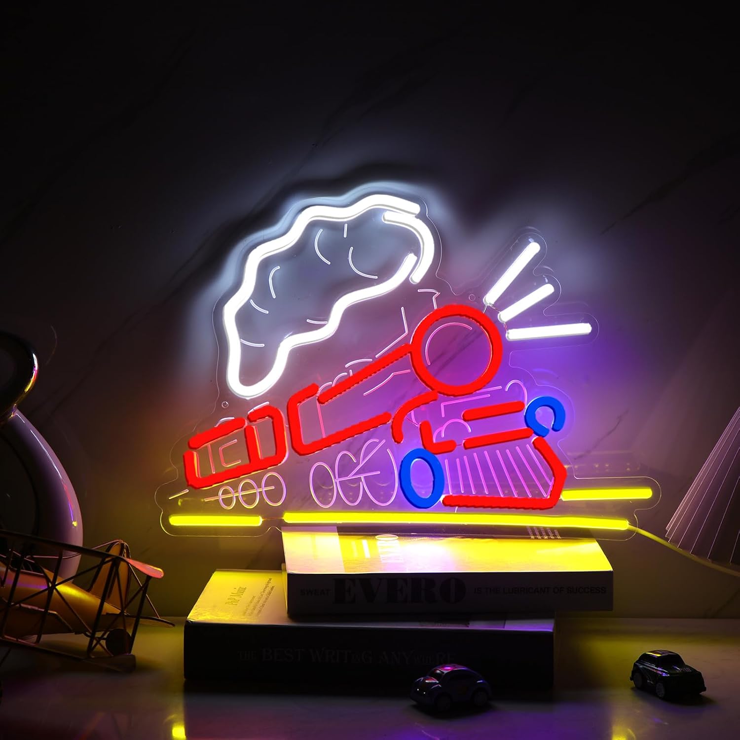 Riakrum Neon Sign Train LED Neon Light USB Powered Acrylic Wall Decor ...