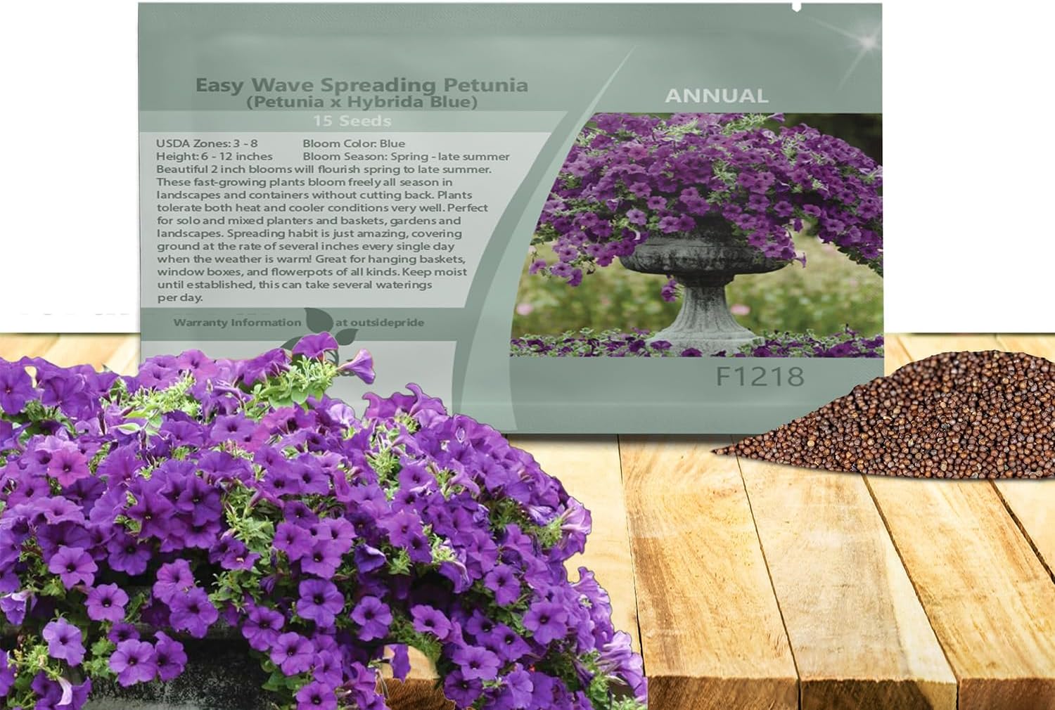 Amazon.com : Outsidepride Blue Easy Wave Petunia Seeds - 15 Pcs. Annual ...