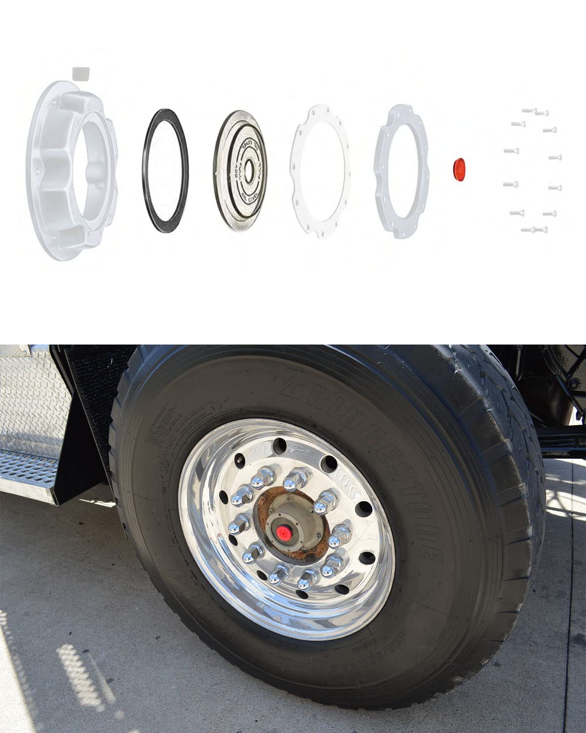 Snapklik.com : EMIHO Hub Cap Window Kit Fit For Stemco GMC Volvo Spicer ...