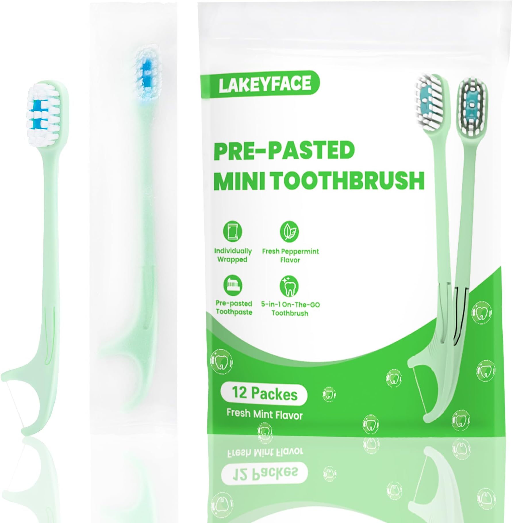 Amazon.com : Lakeyface 5-in-1 Travel Toothbrush Set, Prepasted ...