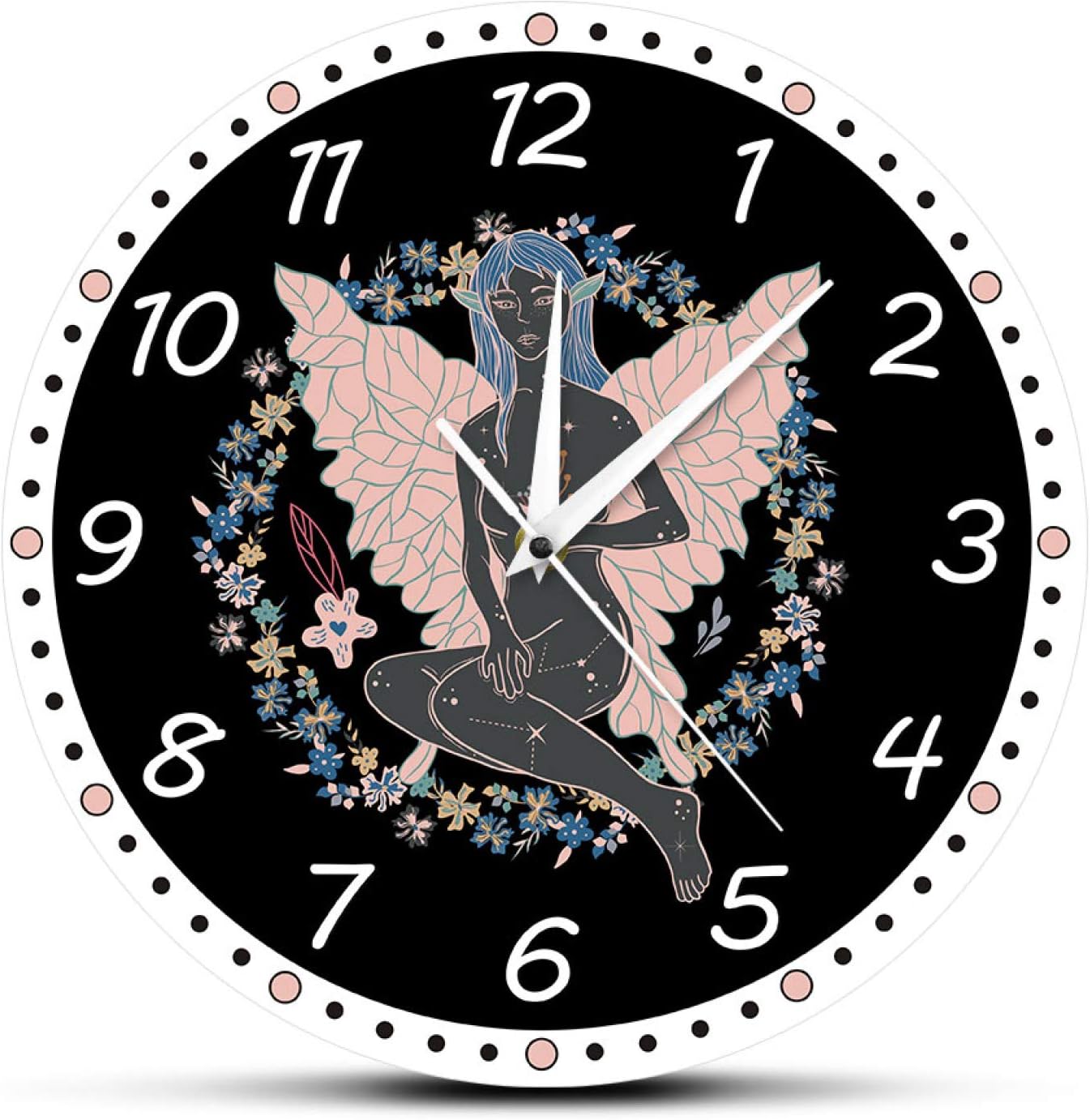 Amazon.com: Wall Clock Witchy Tattoo Artwork Magic Elf Wall Clock Boho ...