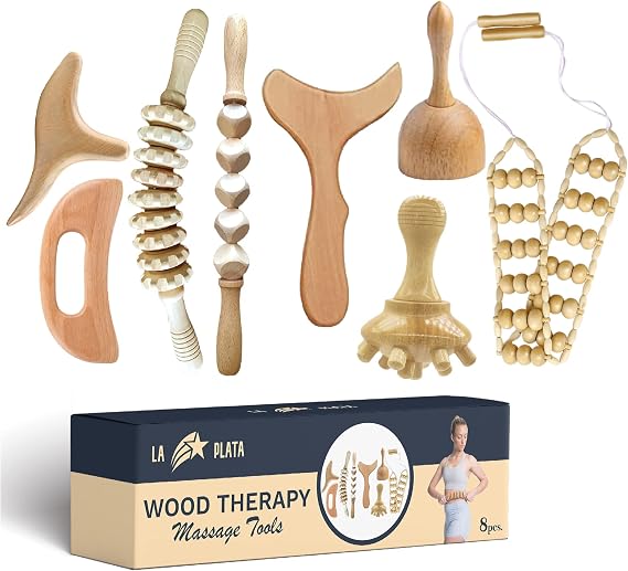 Amazon.com: La Plata Wood Therapy Massage Tools -Lymphatic Drainage ...