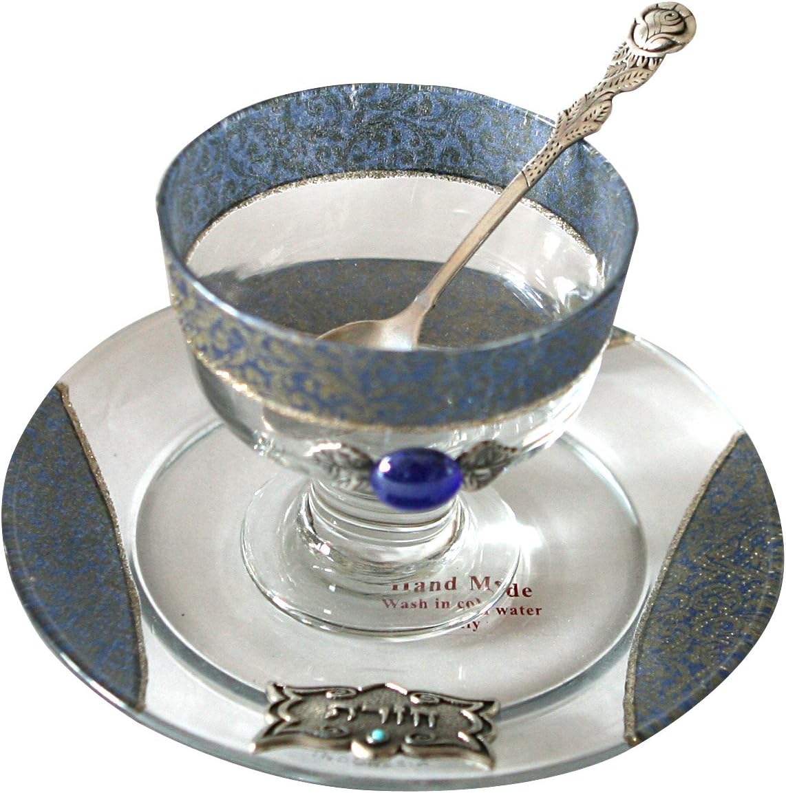 Amazon.com: Glass Passover Horseradish (Hazeret) Dish Set, Navy and ...