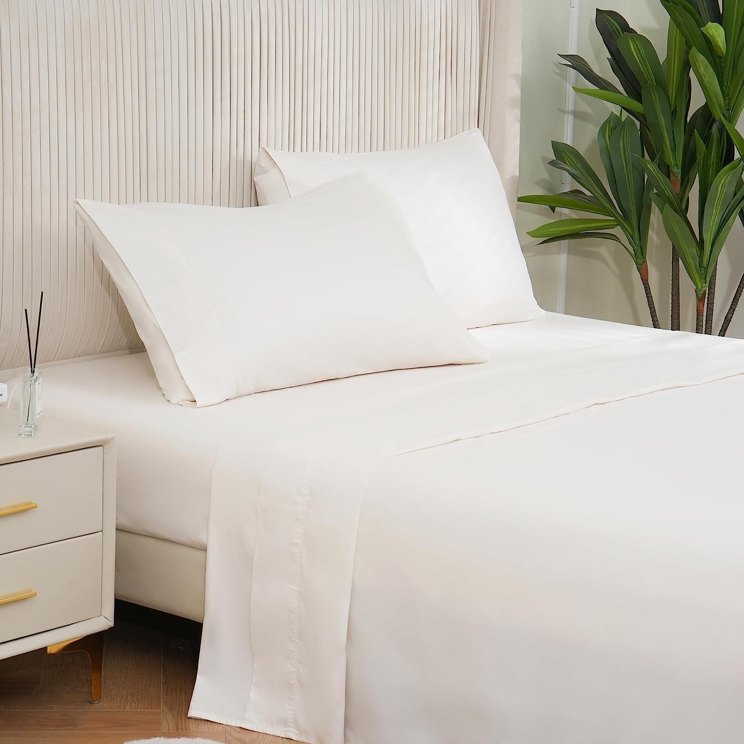 Amazon.com: DOWNCOOL King Size Sheets, 400 Thread Count Bed Sheets ...