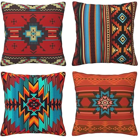 Amazon.com: ArtSocket Set of 4 Throw Pillow Covers Southwestern Aztec ...