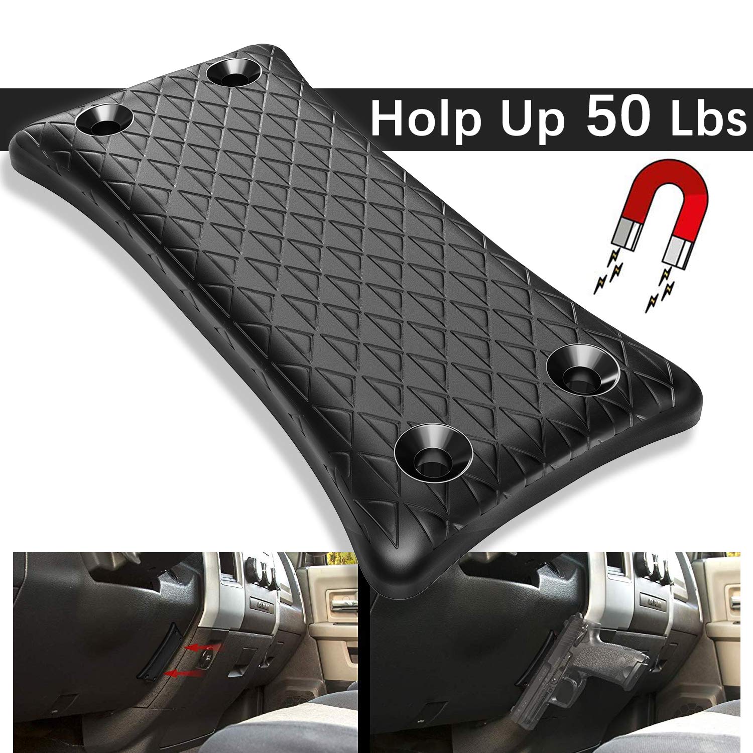 2-Pack Gun Magnet Mount, 50 Lbs Rating,Rubber Coated Gun Holder for ...