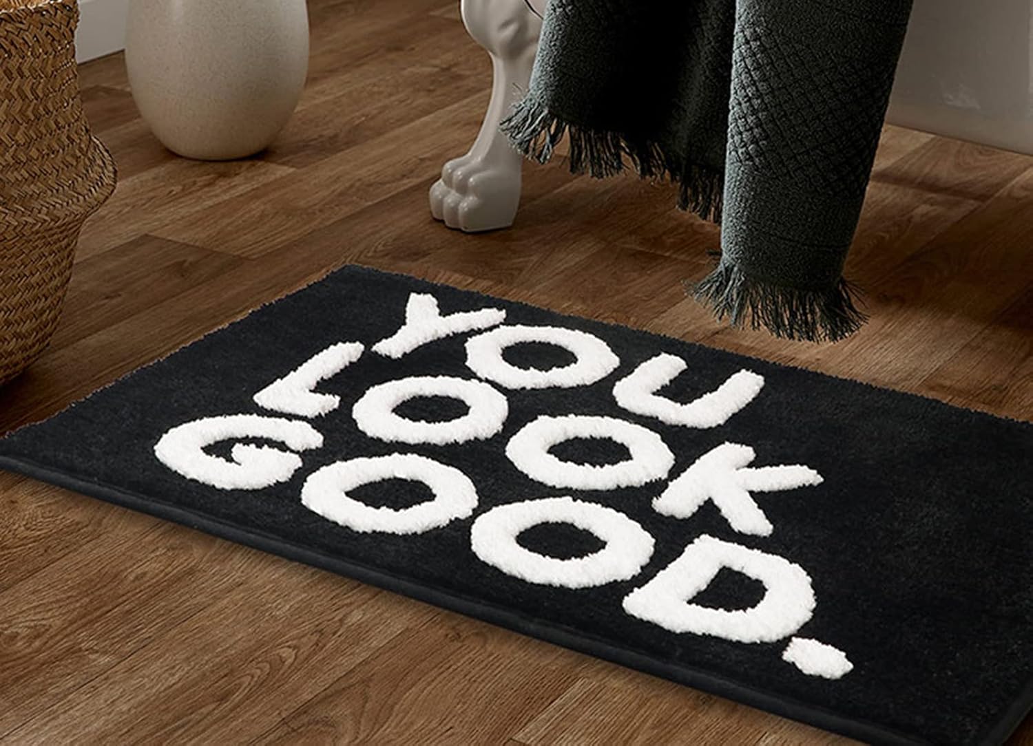 Amazon.com: ChezMax You Look Good Bath Mat, Non-Slip Microfiber Shower ...