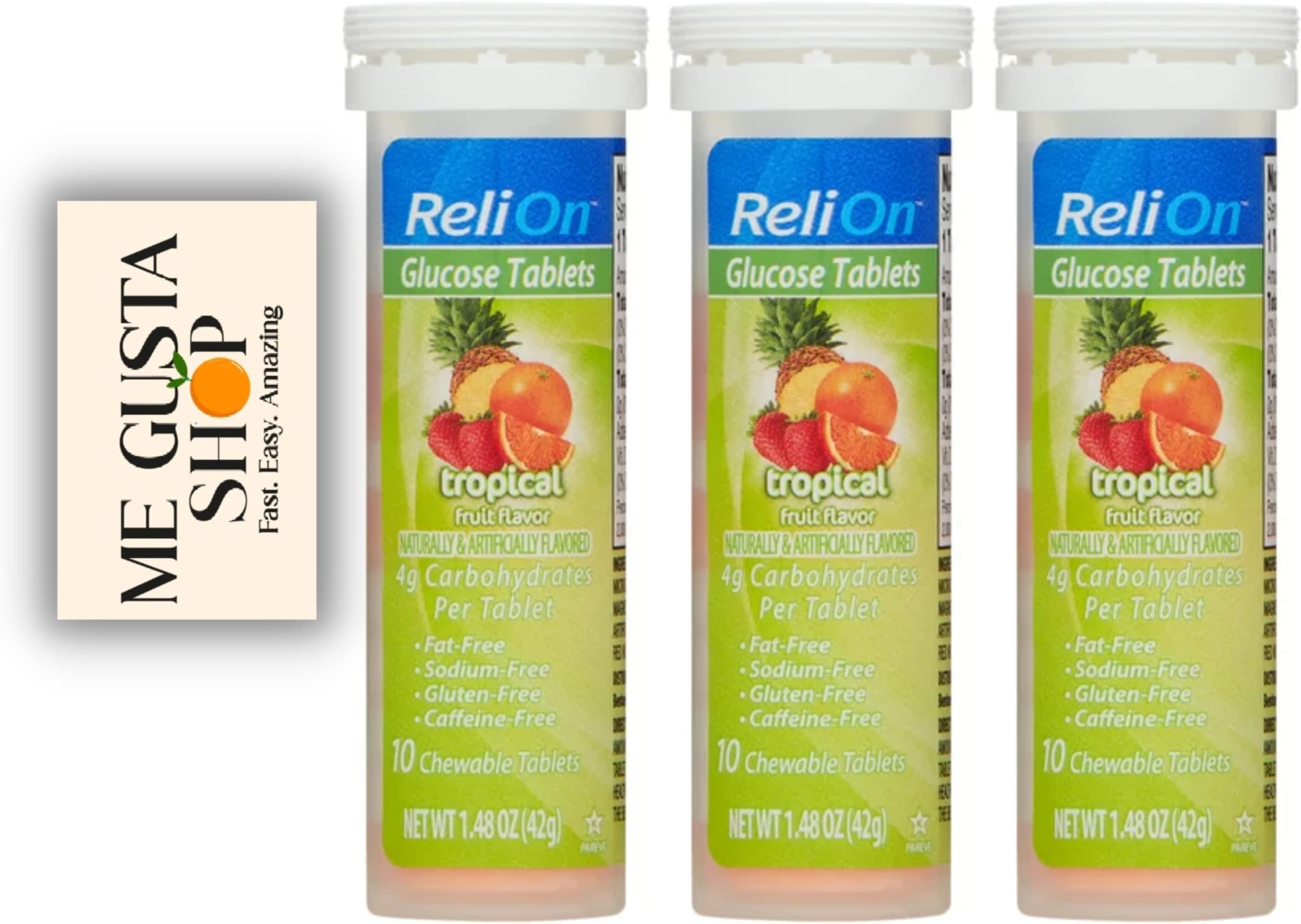 Amazon.com : Glucose Tablets Relion Tropical Fruit Flavor, 10 Ct Each ...