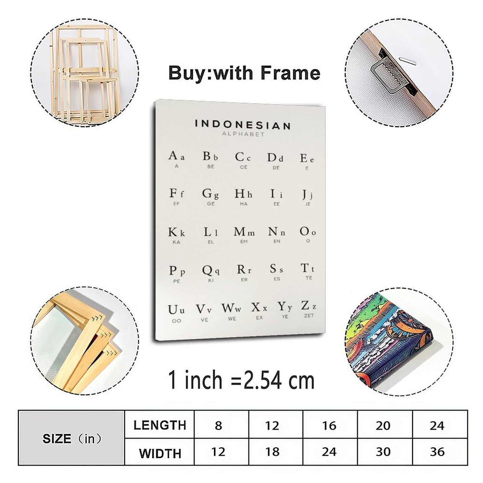 Indonesian Alphabet Letters Indonesian Alphabet Chart, White" Scarf