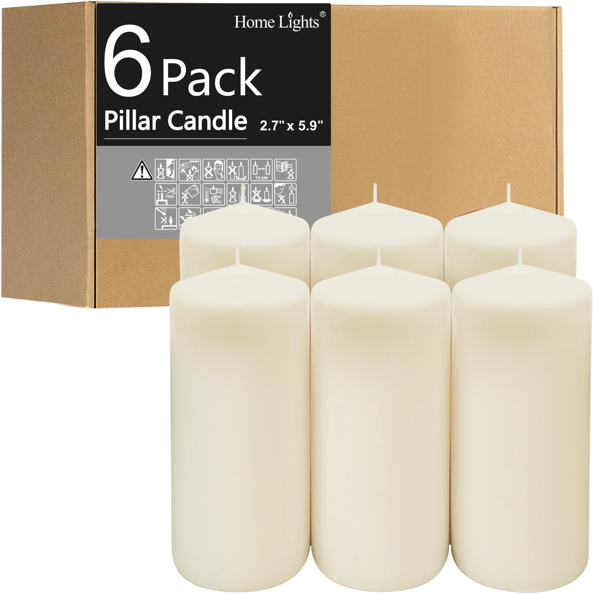 Amazon.com: Simply Soson White Pillar Candles Bulk - 2.5x6 Inch, Set of ...