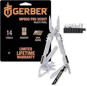 Gerber MP600 Pro Scout Multi-Plier, Needle Nose, Stainless, with Tool ...