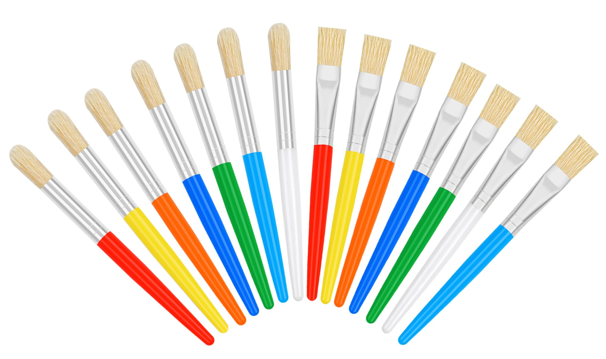 Amazon.com: 14 Pcs Paint Brushes for Kids, Round and Flat Kids Paint ...