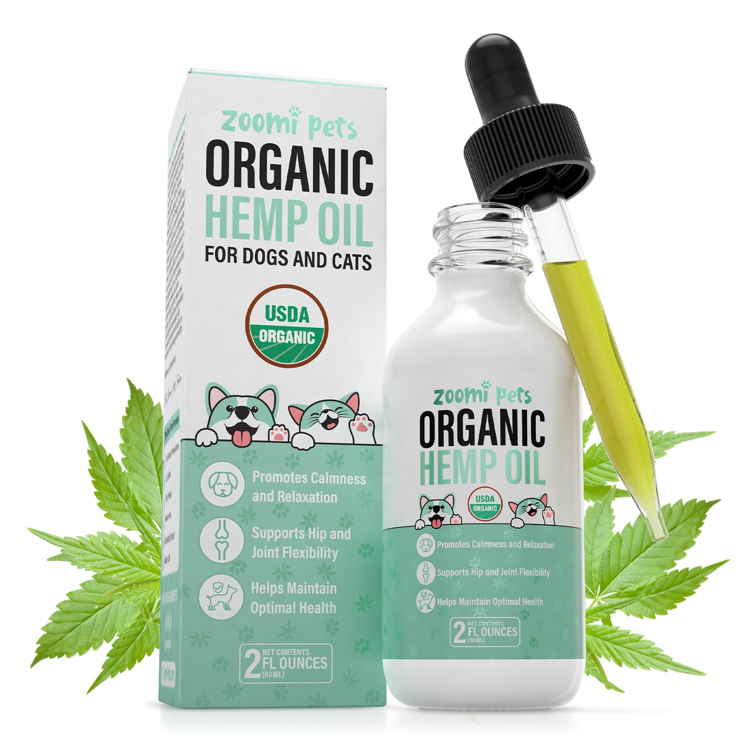Amazon.com : Zoomi Pets Calming Organic Hemp Oil for Dogs and Cats ...