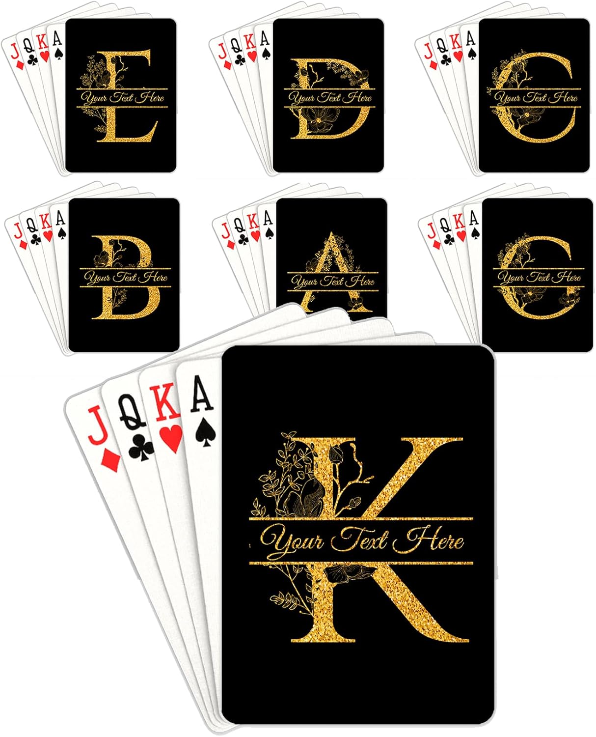Amazon.com: Custom Playing Cards - Personalized Split Monogram Initial ...