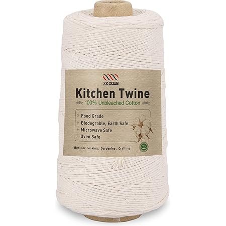 Amazon.com: Ohtomber White Cotton Butchers Twine - 656 Feet 2MM Thick ...