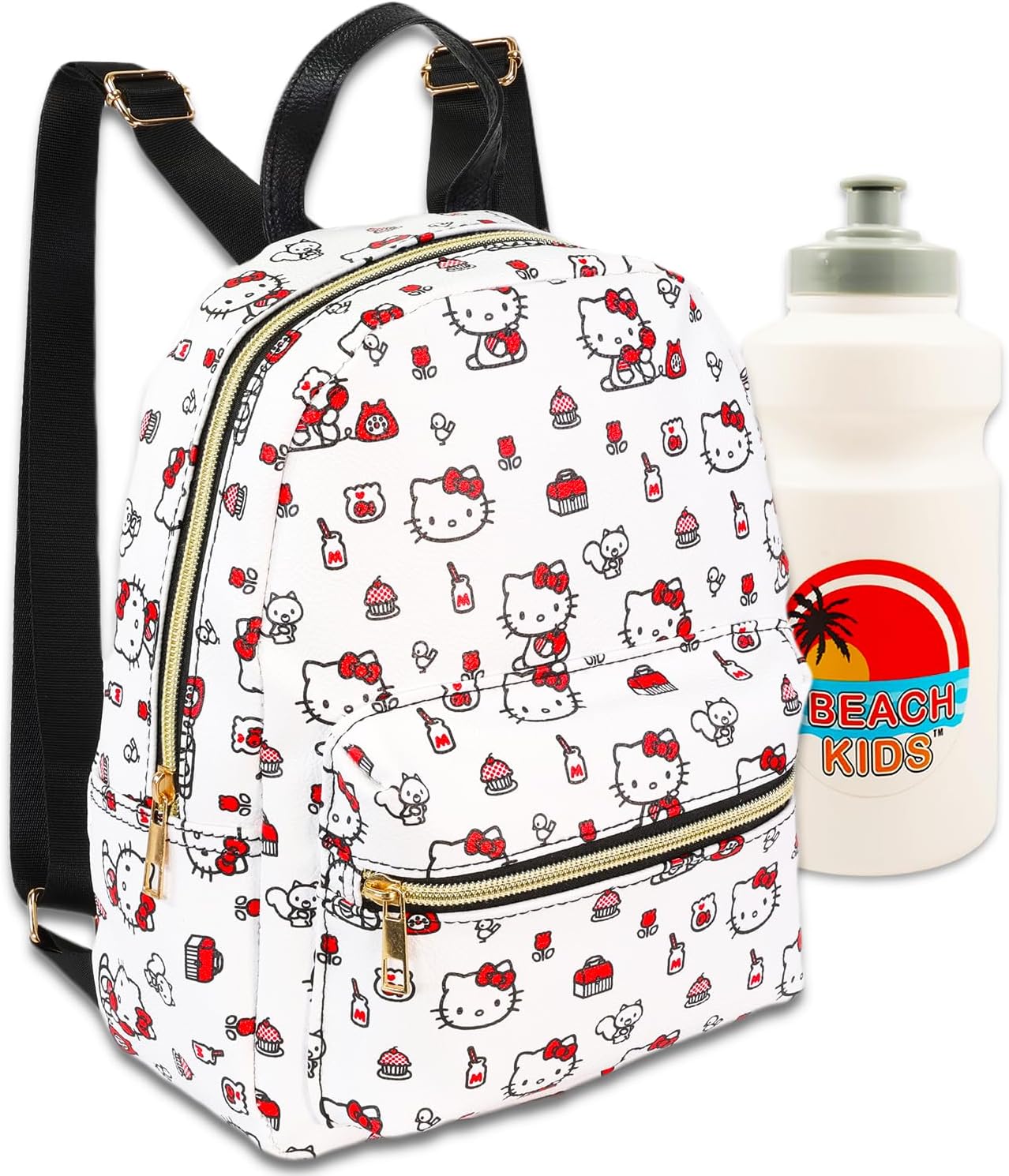 Amazon.com | Hello Kitty Mini Backpack Purse Set - 10” Faux Leather ...