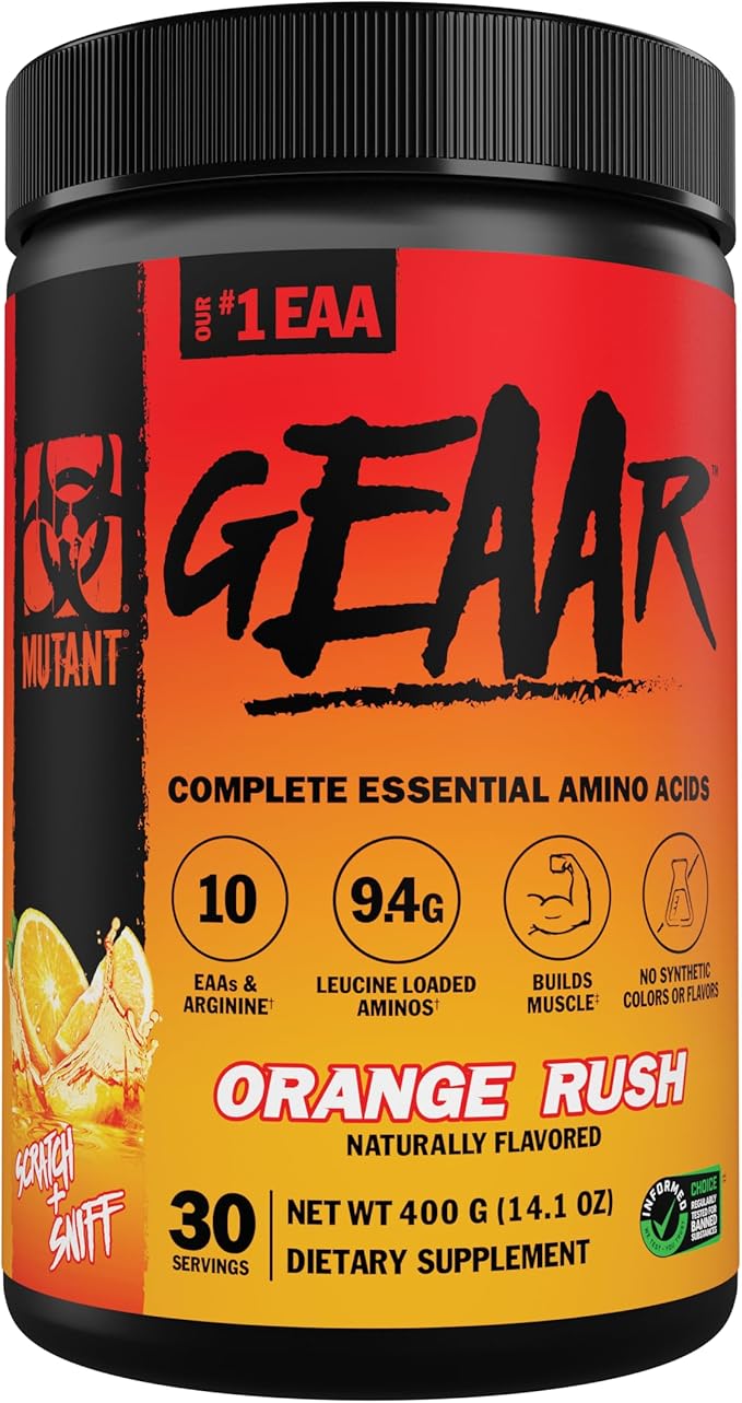 Amazon.com: Mutant GEAAR - 9.4g of EAA Powder + Arginine, 7g BCAAs, 4g ...